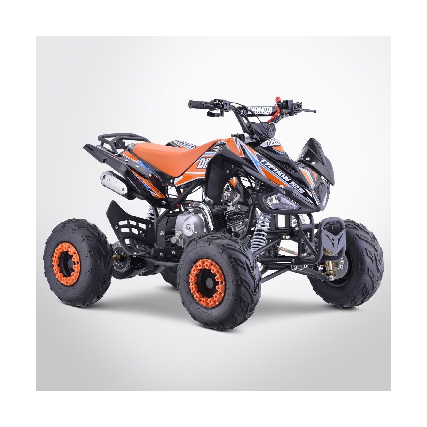 Quad enfant 125cc TYPHON orange, quad essence enfant 10 à 16 ans